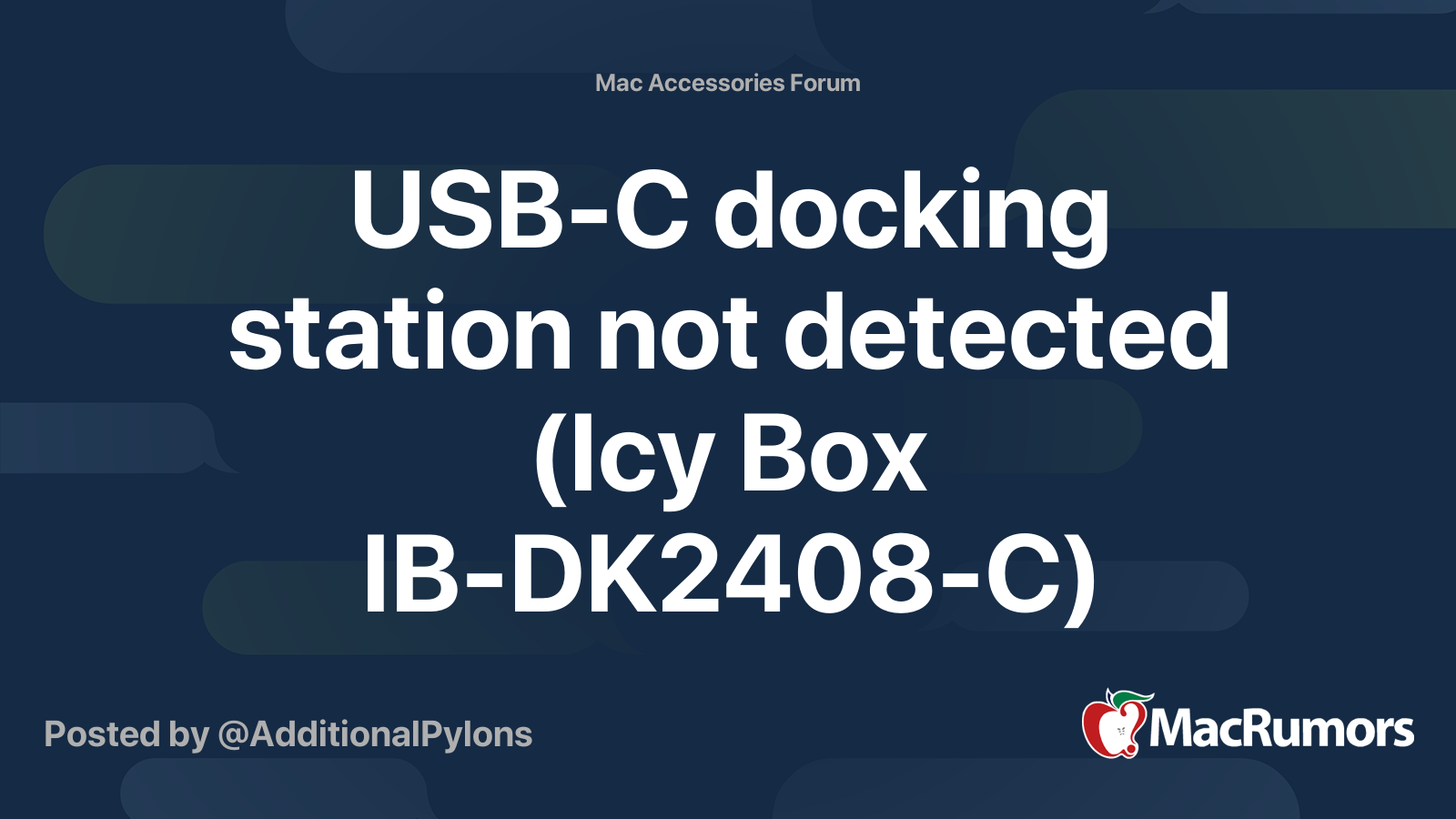 USB-C docking station not detected (Icy Box IB-DK2408-C) | MacRumors Forums
