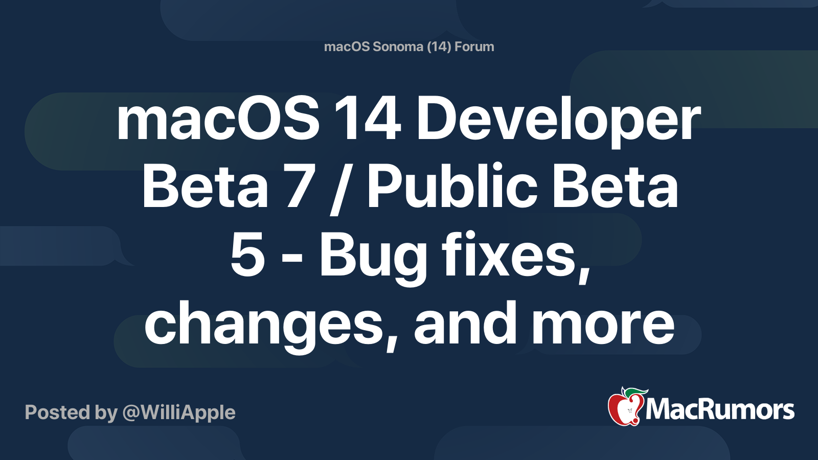 macOS 14 Developer Beta 7 / Public Beta 5 - Bug fixes, changes, and more | MacRumors Forums