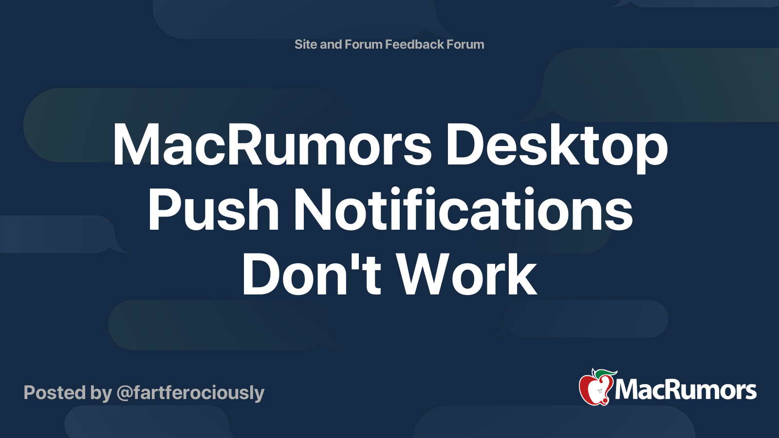 MacRumors Desktop Push Notifications Don't Work | MacRumors Forums