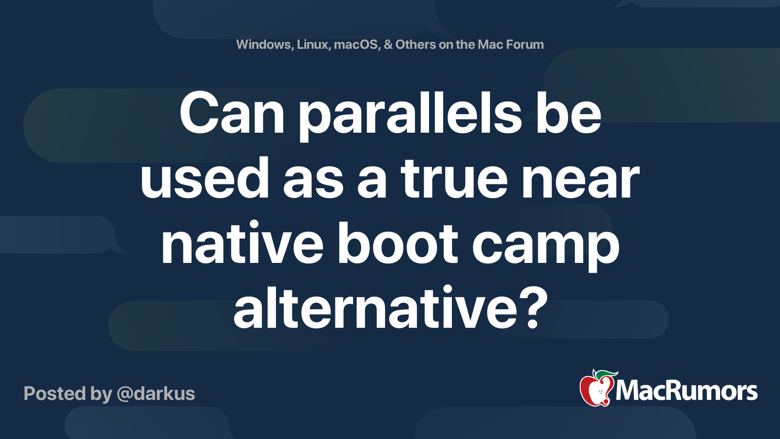 Can parallels be used as a true near native boot camp alternative? | MacRumors Forums