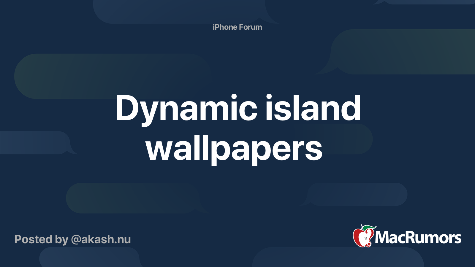Dynamic island wallpapers | MacRumors Forums
