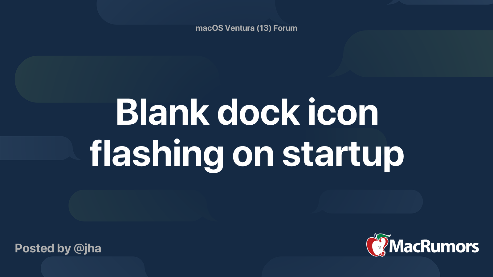 Blank dock icon flashing on startup | MacRumors Forums