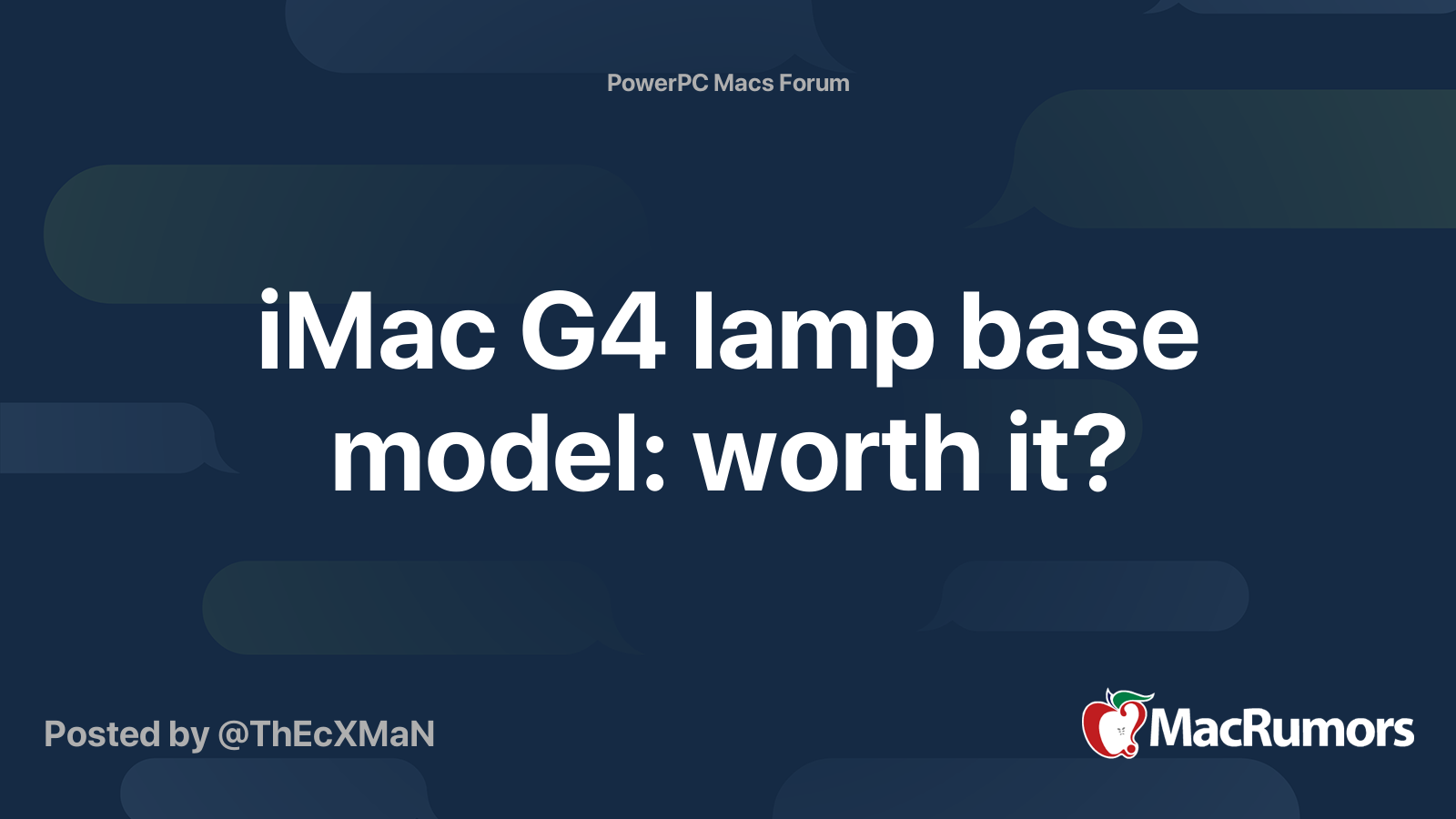 iMac G4 lamp base model: worth it? | MacRumors Forums