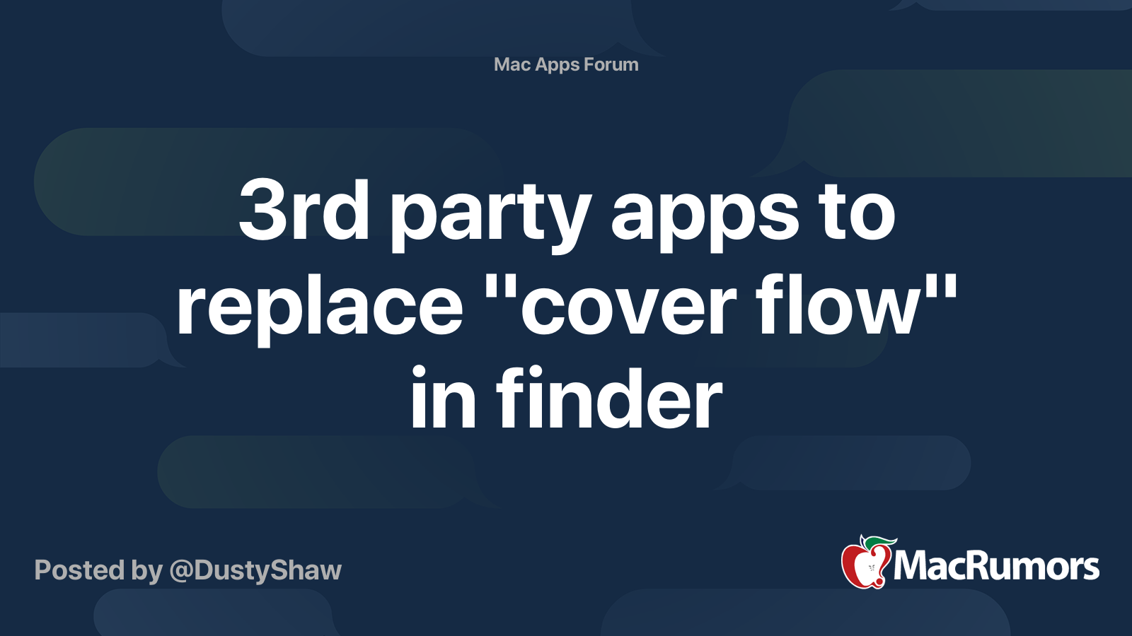 3rd party apps to replace "cover flow" in finder | MacRumors Forums