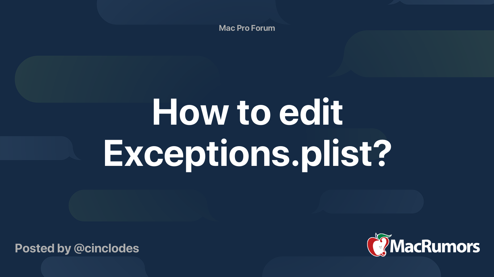 How to edit Exceptions.plist? | MacRumors Forums