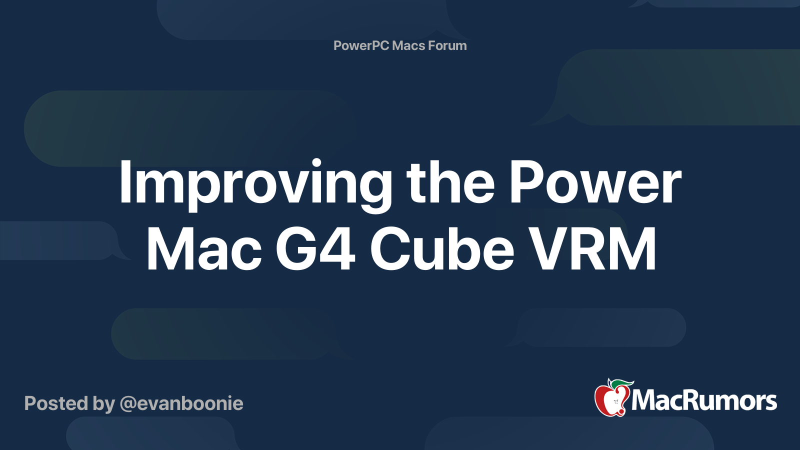 Improving the Power Mac G4 Cube VRM | MacRumors Forums