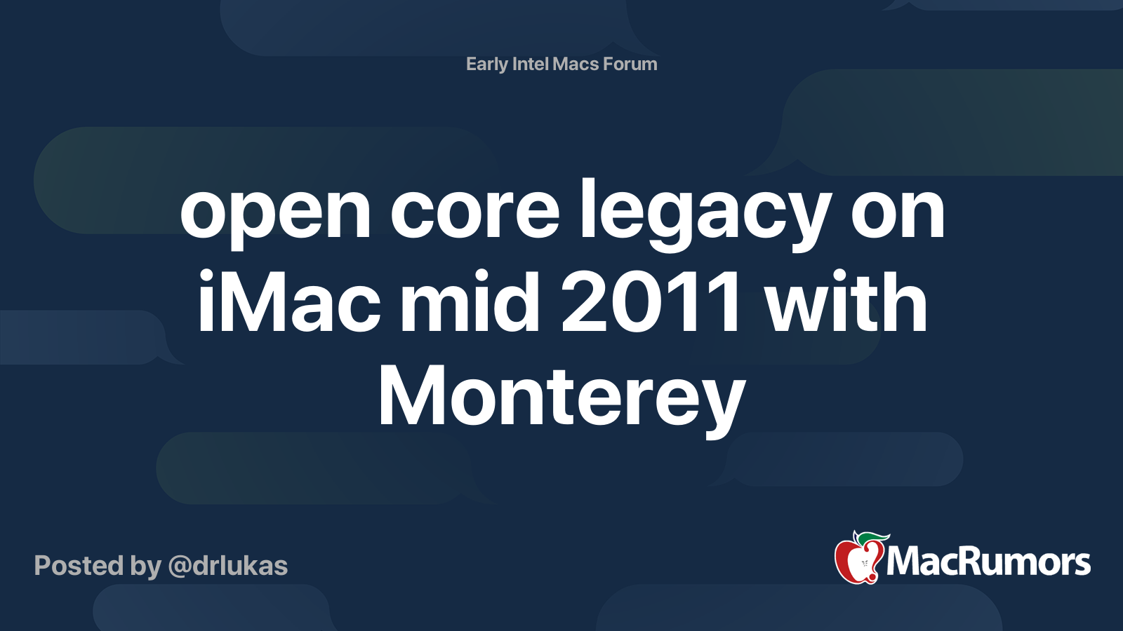 open core legacy on iMac mid 2011 with Monterey | MacRumors Forums