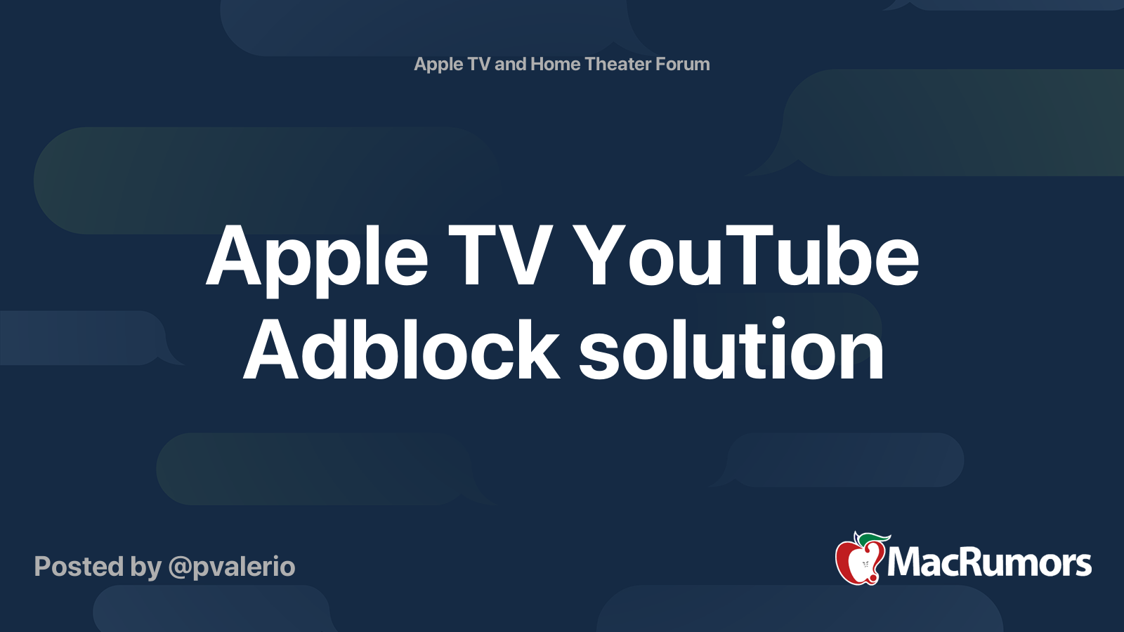 Apple TV YouTube Adblock solution | MacRumors Forums