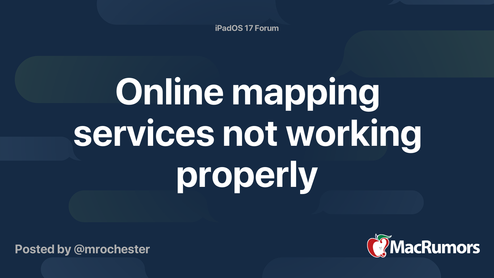 Online mapping services not working properly | MacRumors Forums