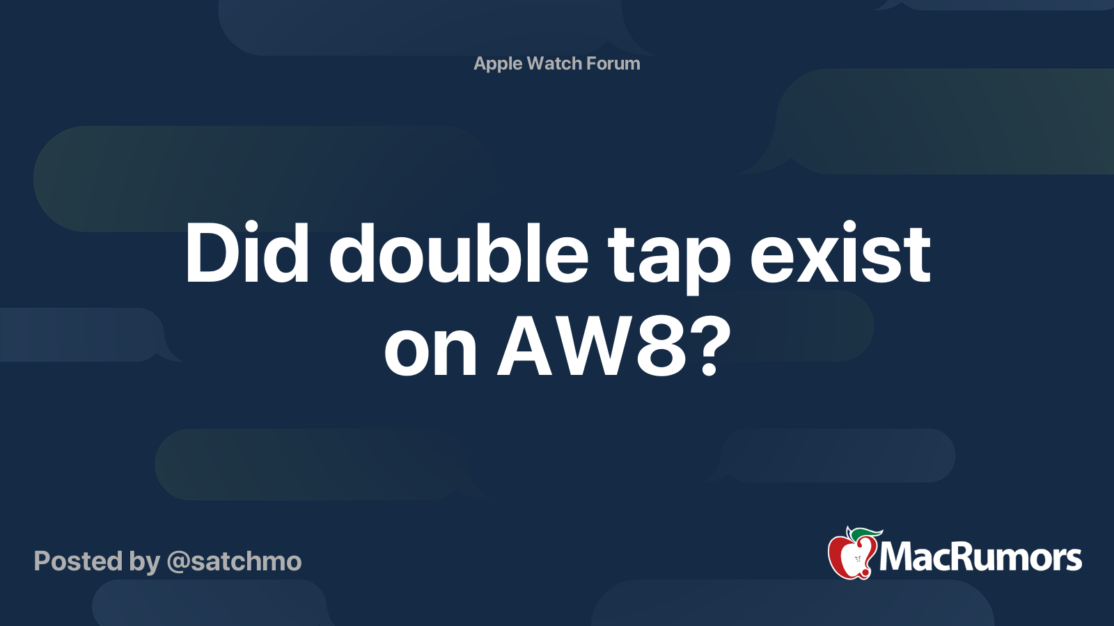 Did double tap exist on AW8? | MacRumors Forums