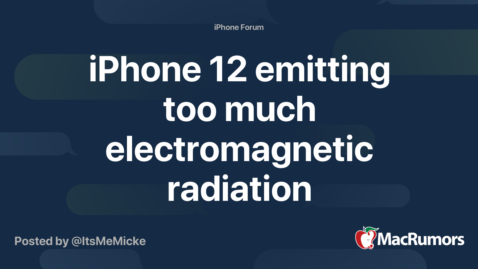 iPhone 12 emitting too much electromagnetic radiation | MacRumors Forums