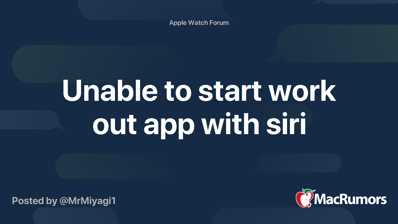 Unable to start work out app with siri | MacRumors Forums