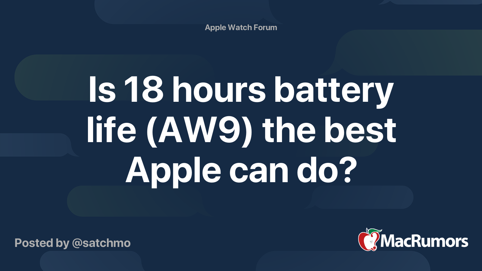 Is 18 hours battery life (AW9) the best Apple can do? | MacRumors Forums
