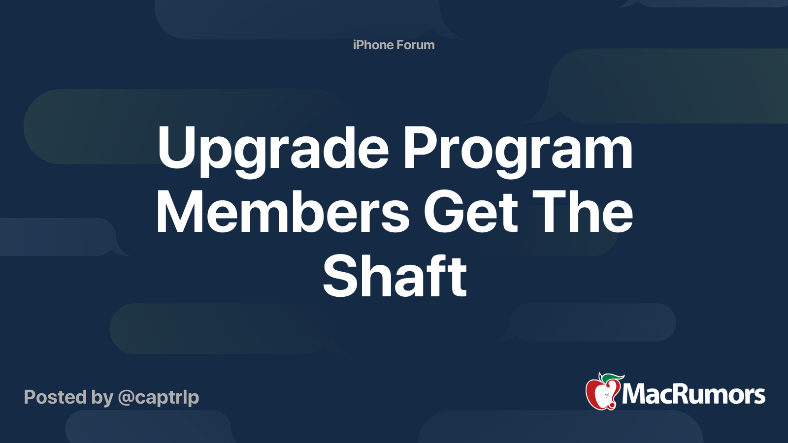 Upgrade Program Members Get The Shaft | MacRumors Forums