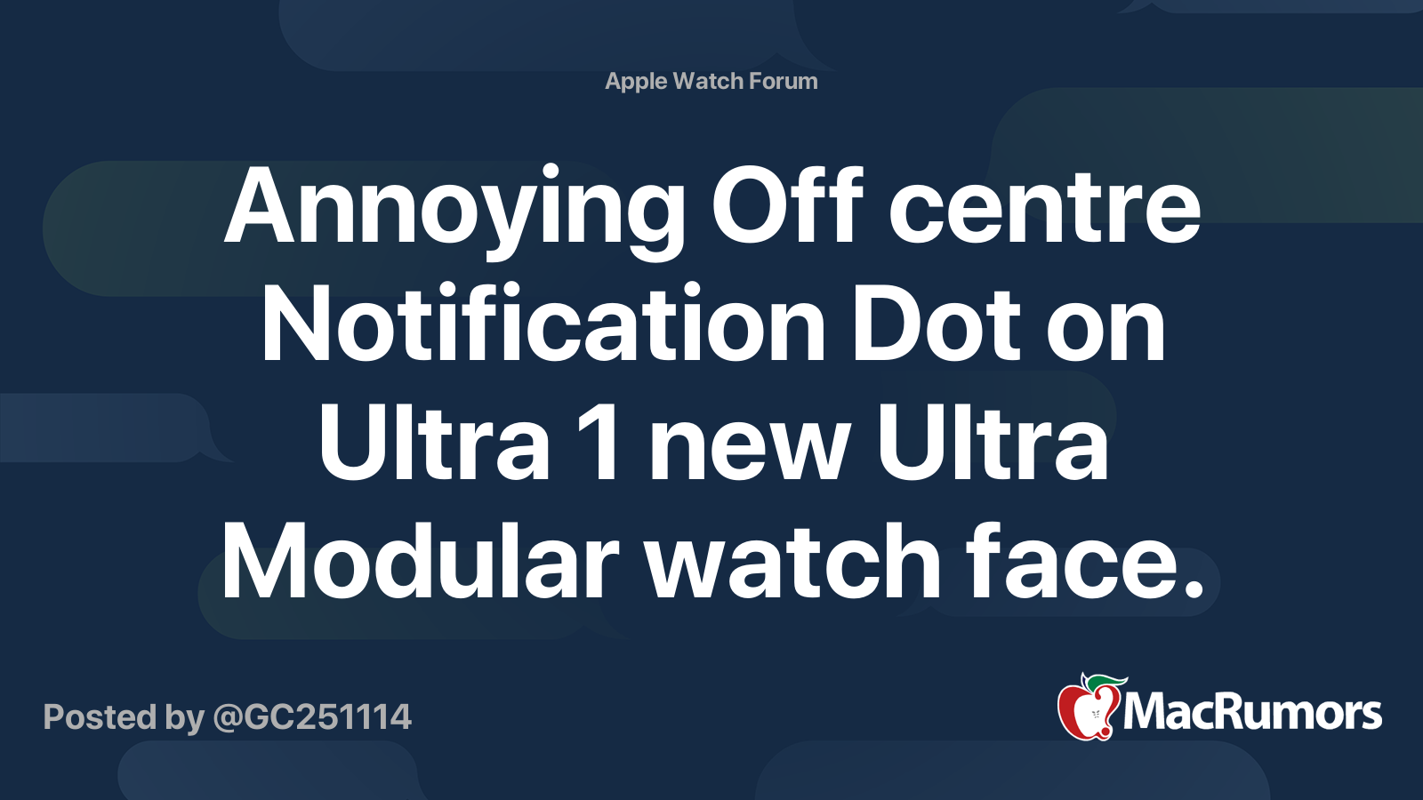 Annoying Off centre Notification Dot on Ultra 1 new Ultra Modular watch face. | MacRumors Forums