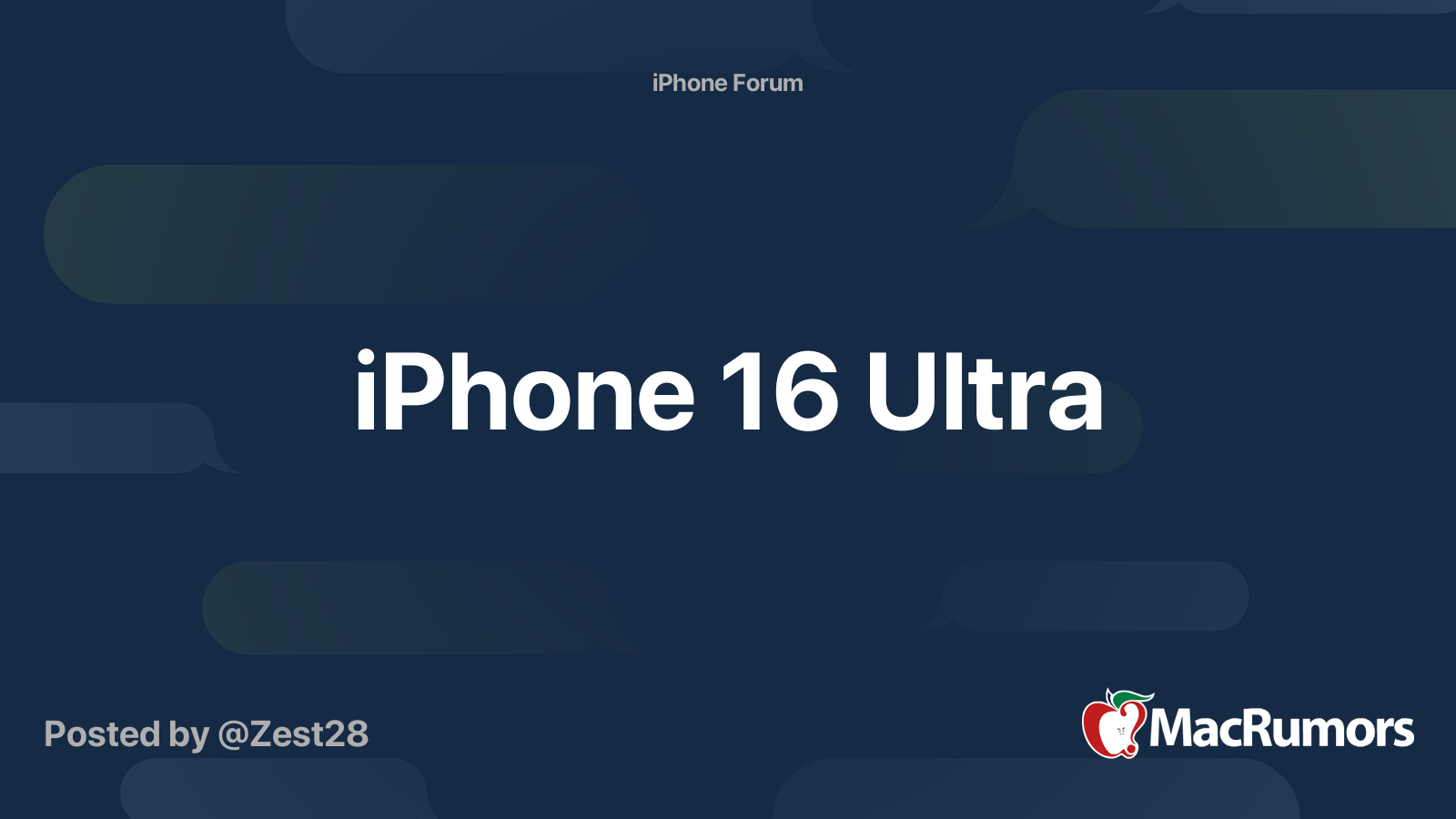 iPhone 16 Ultra | MacRumors Forums