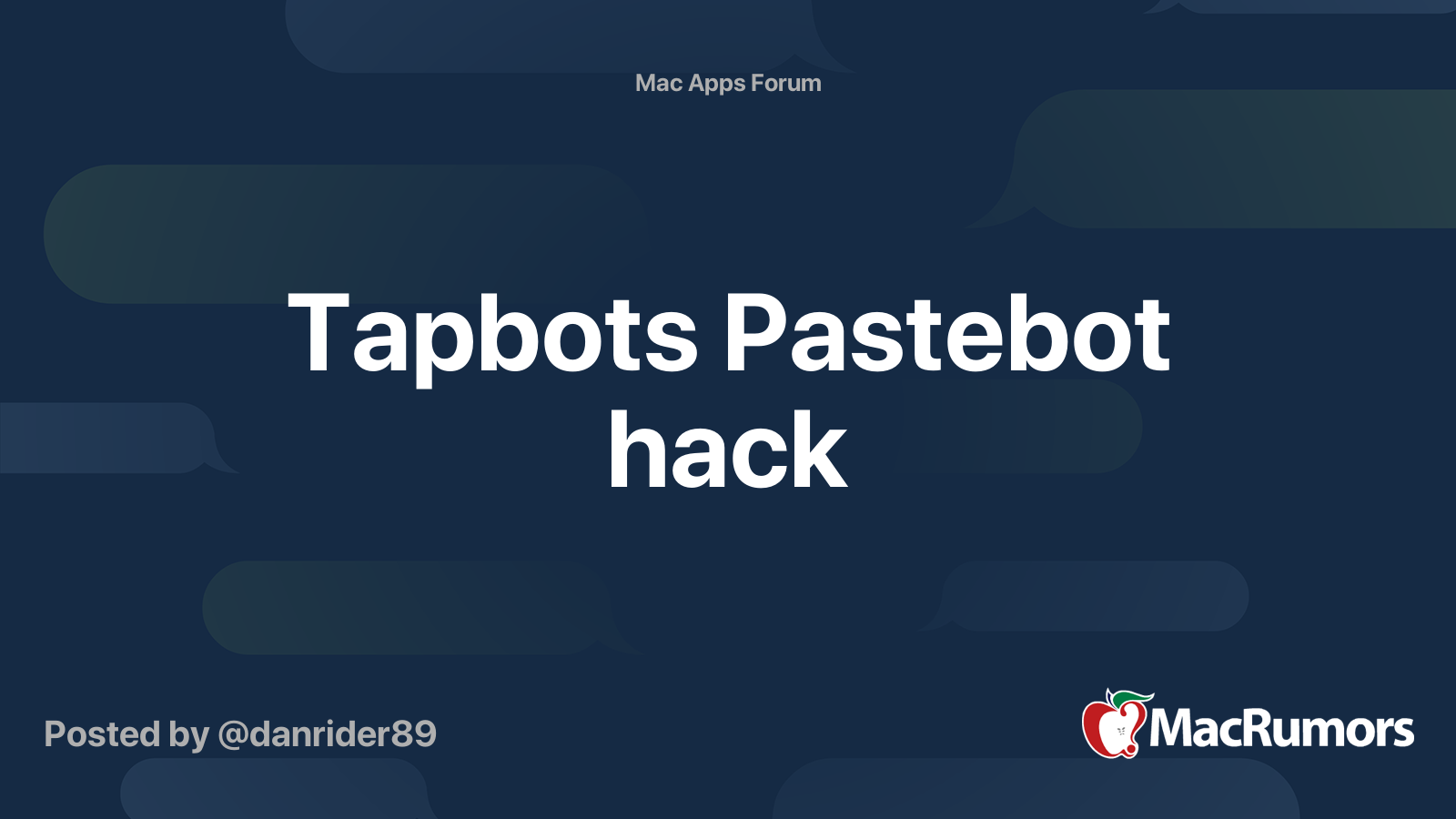 Tapbots Pastebot hack | MacRumors Forums