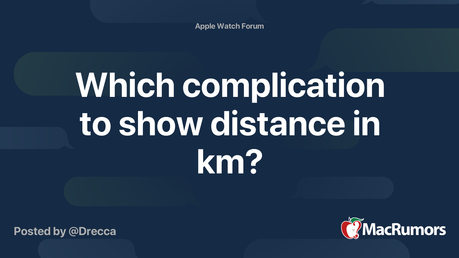 Which complication to show distance in km? | MacRumors Forums