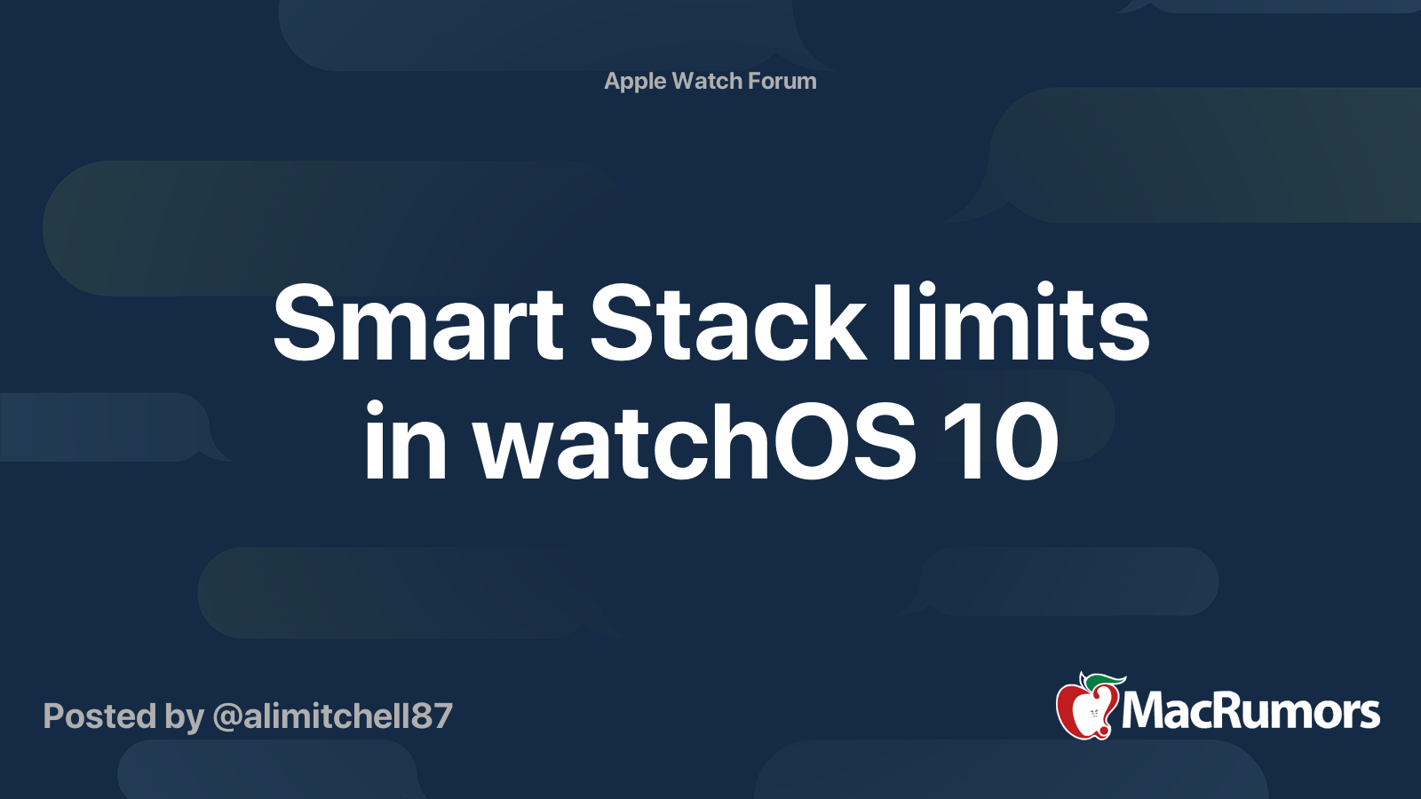 Smart Stack limits in watchOS 10 | MacRumors Forums