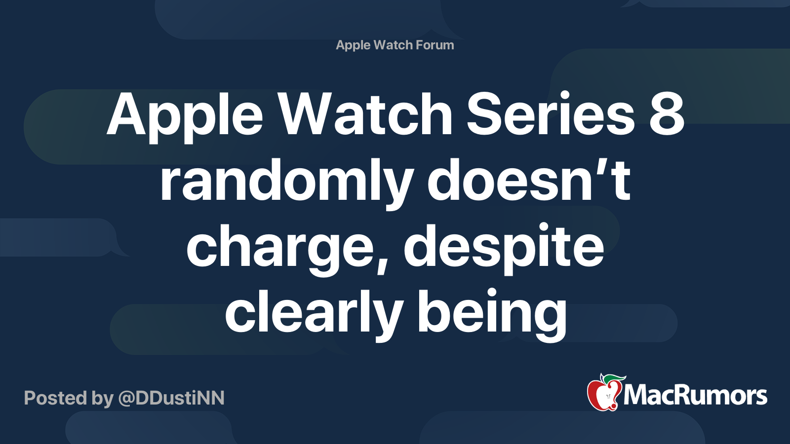 Apple Watch Series 8 randomly doesn’t charge, despite clearly being ...