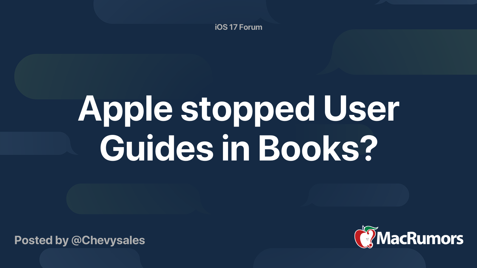Apple stopped User Guides in Books? | MacRumors Forums