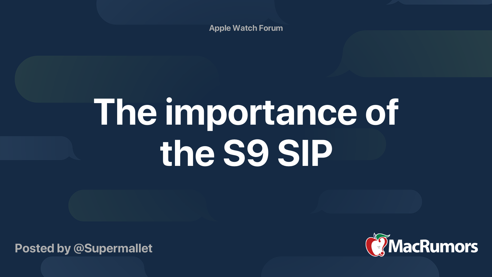The importance of the S9 SIP | MacRumors Forums