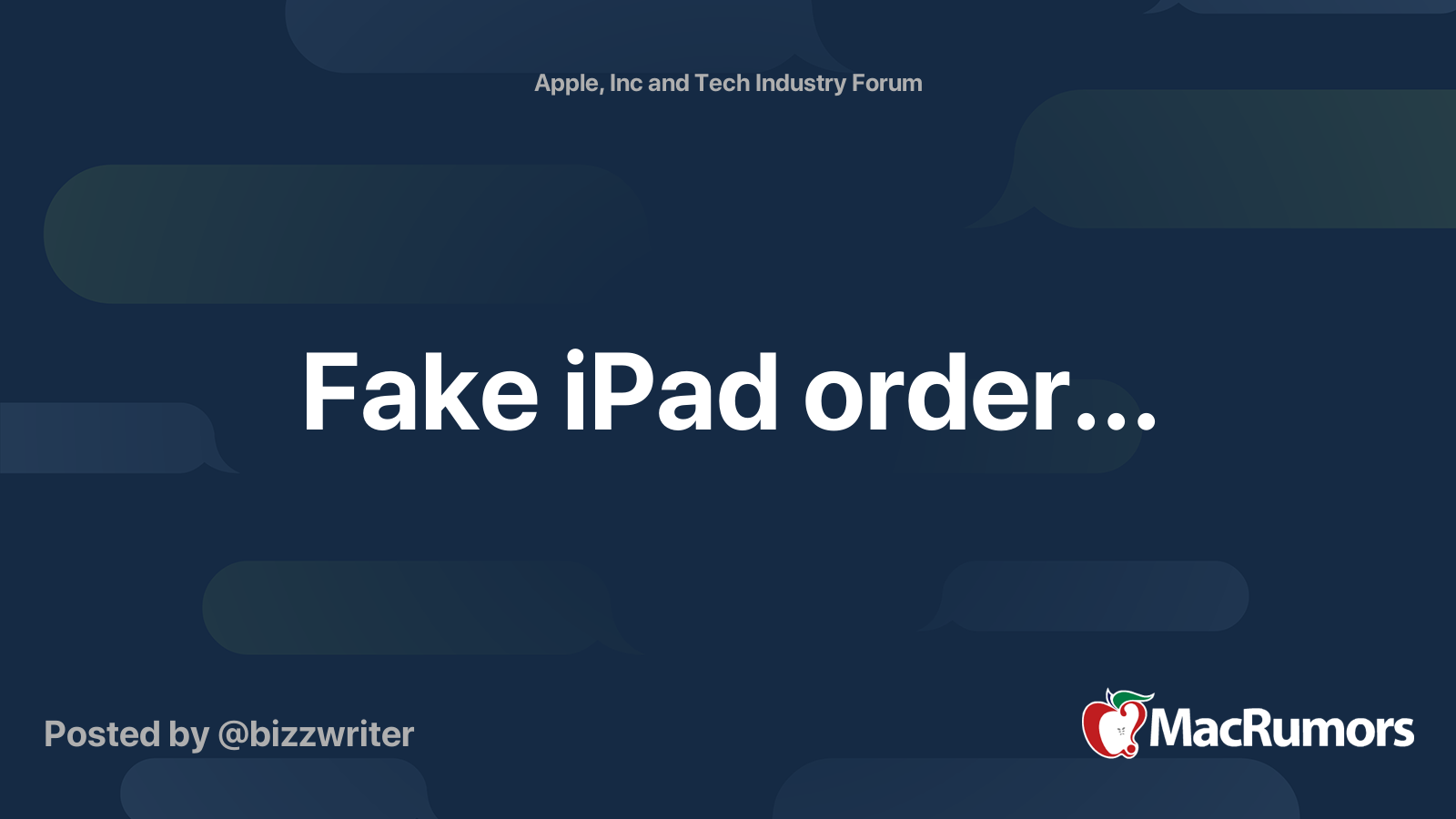 Fake iPad order... | MacRumors Forums