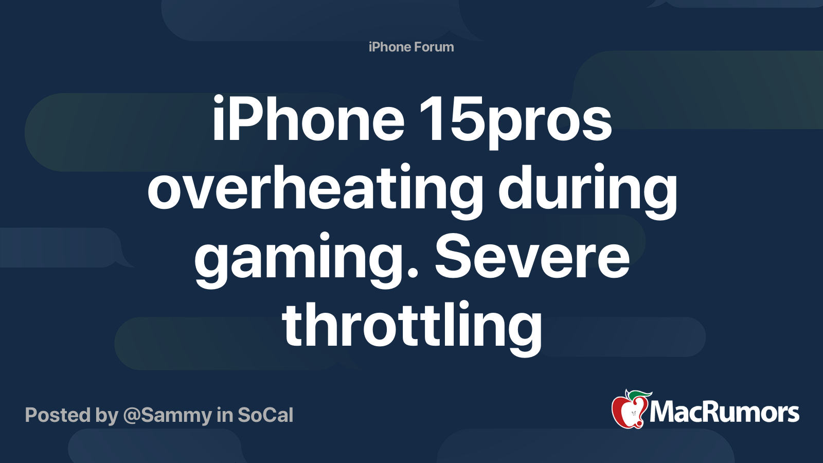 Iphone 15pros Overheating During Gaming Severe Throttling Macrumors