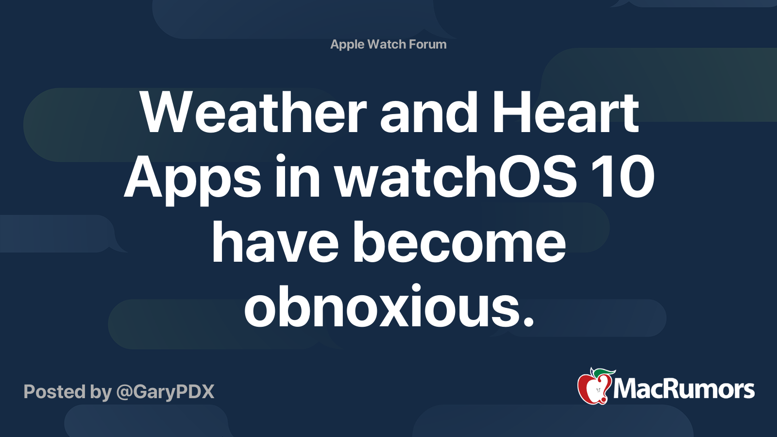Weather and Heart Apps in watchOS 10 have become obnoxious. | MacRumors ...
