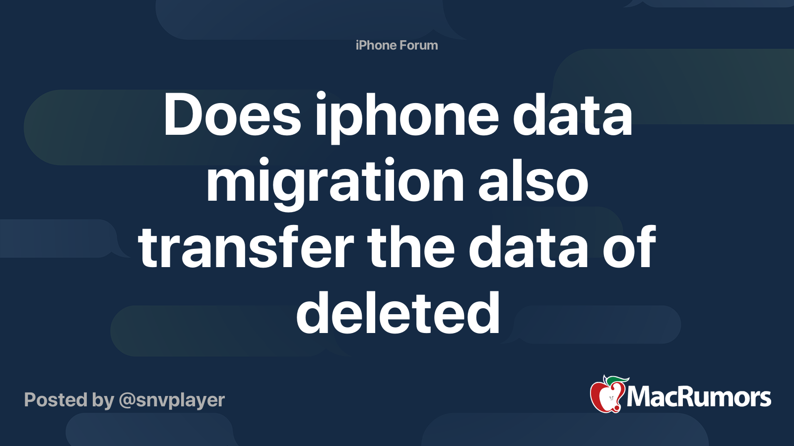 Does iphone data migration also transfer the data of deleted photos ...