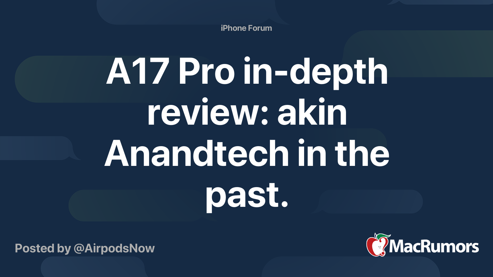 A17 Pro in-depth review: akin Anandtech in the past. | MacRumors Forums