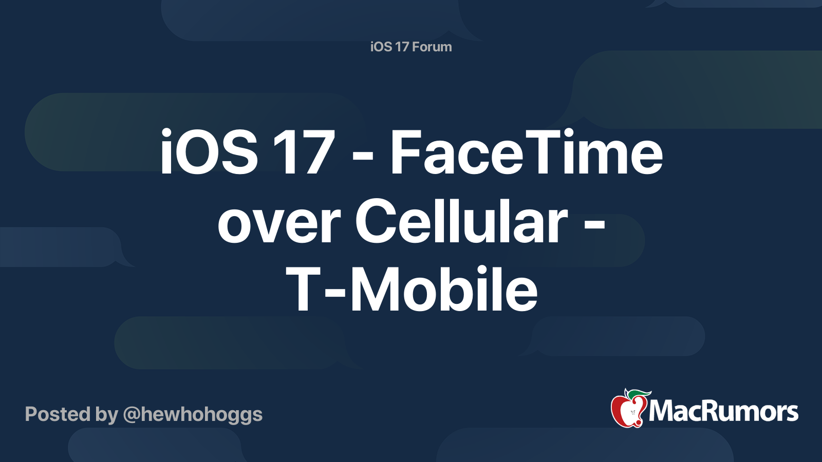 iOS 17 - FaceTime over Cellular - T-Mobile | MacRumors Forums