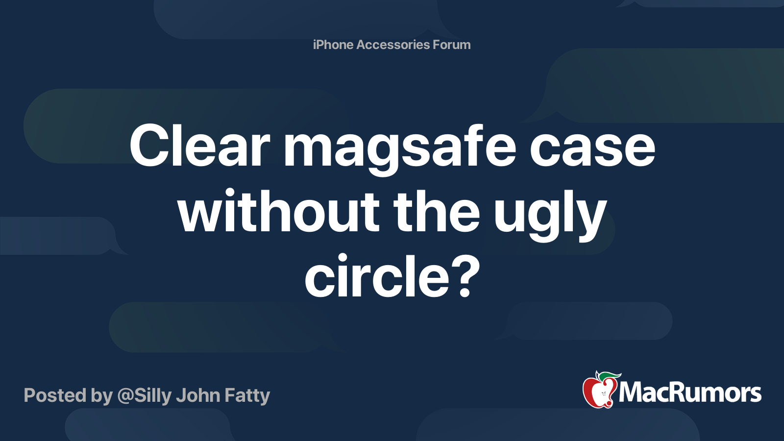 Clear magsafe case without the ugly circle? | MacRumors Forums