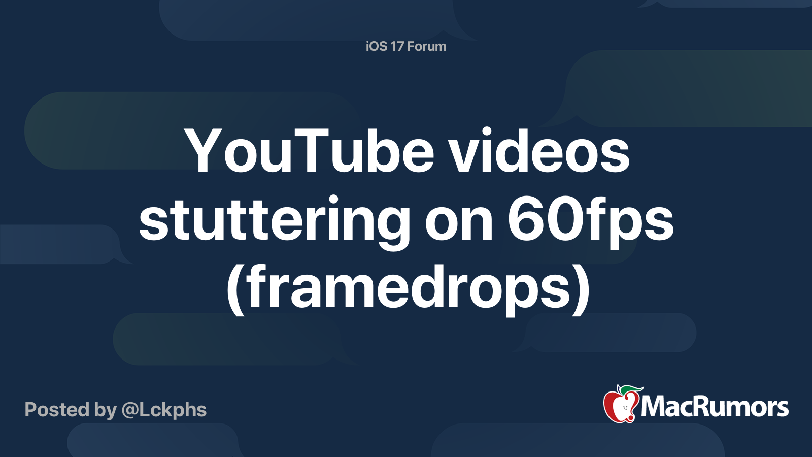 YouTube videos stuttering on 60fps (framedrops) | MacRumors Forums