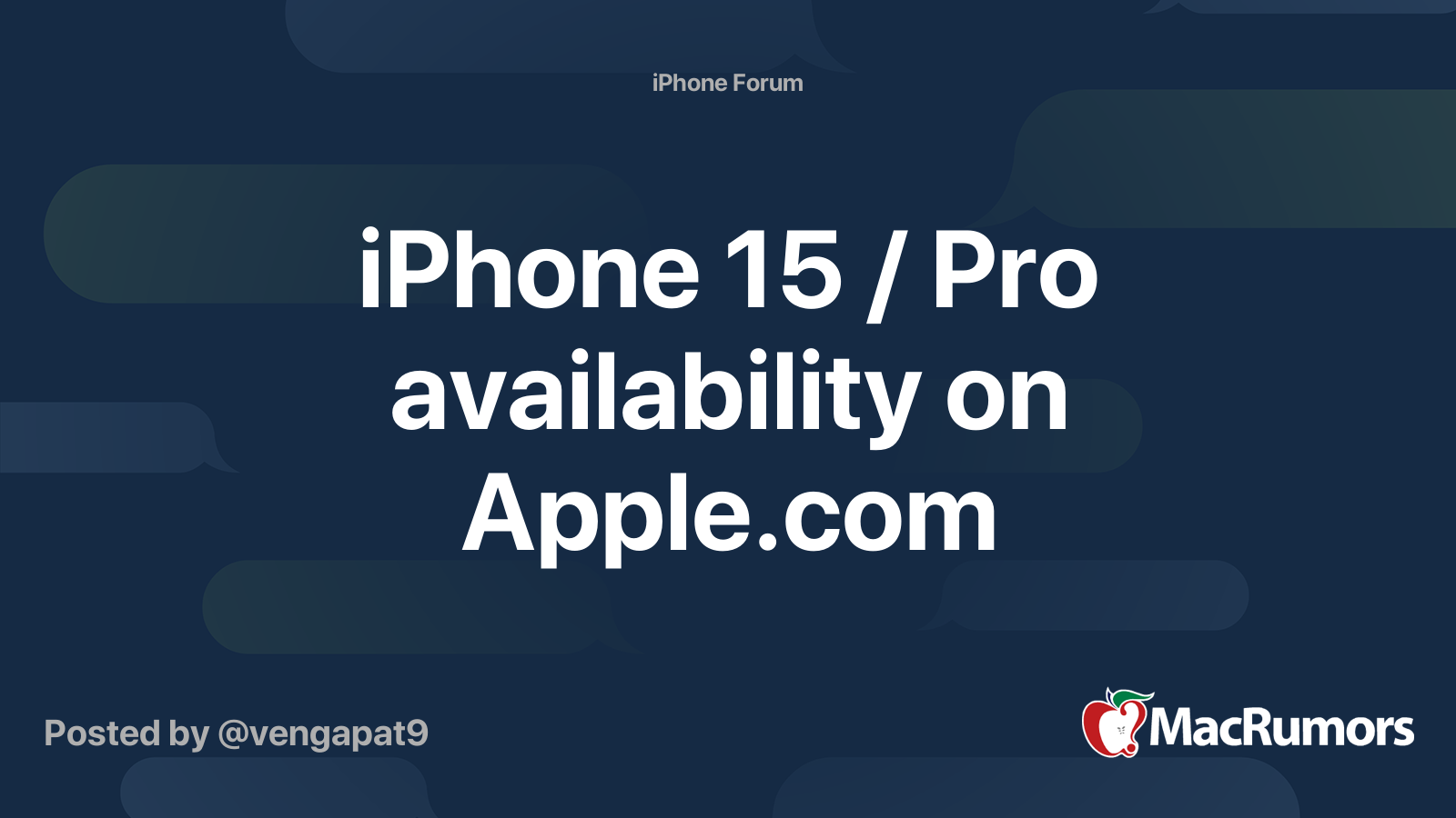 iPhone 15 / Pro availability on Apple.com | MacRumors Forums