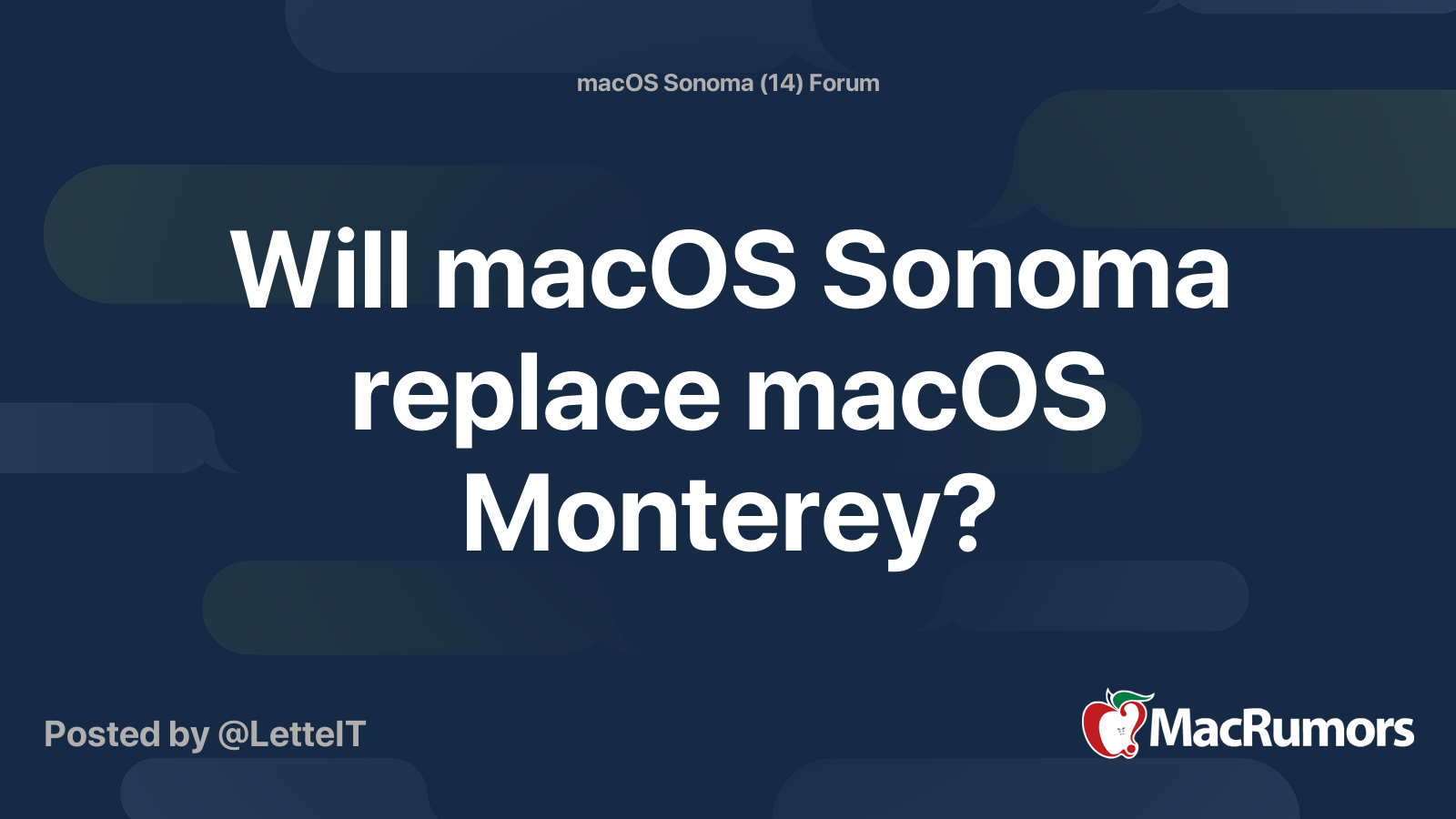 Will macOS Sonoma replace macOS Monterey? | MacRumors Forums