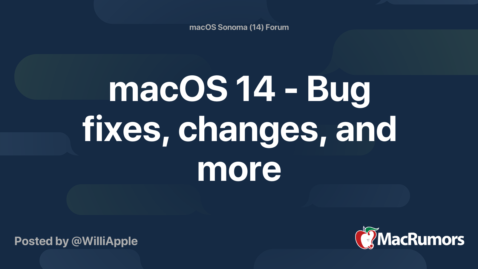 macOS 14 - Bug fixes, changes, and more | MacRumors Forums