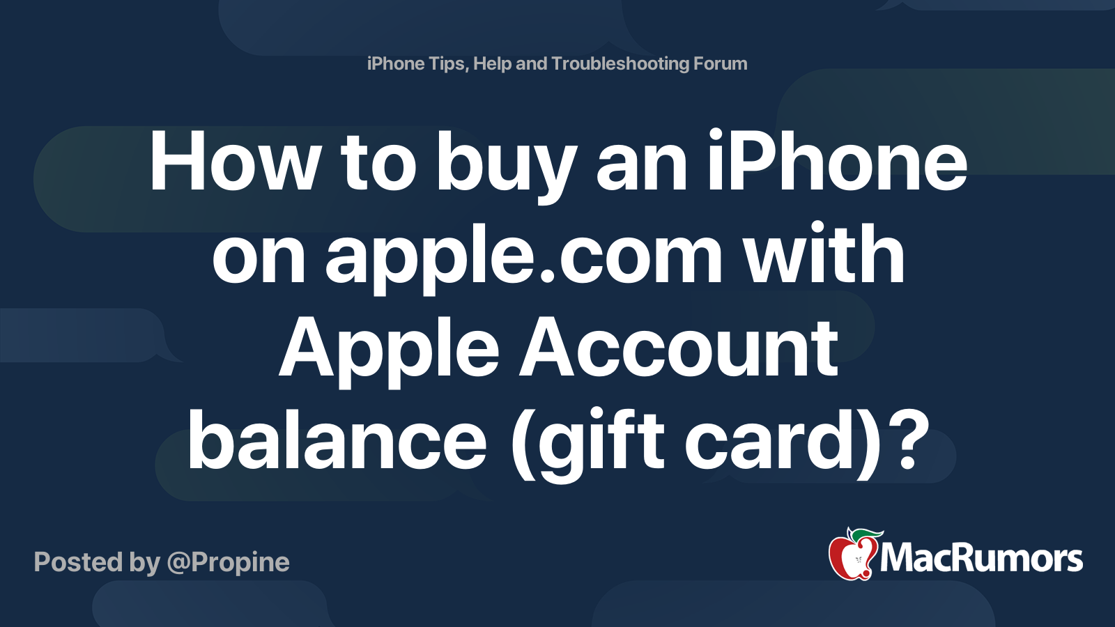 How to buy an iPhone on apple.com with Apple Account balance (gift card)? | MacRumors Forums