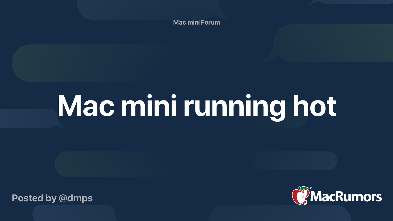 Mac mini running hot | MacRumors Forums