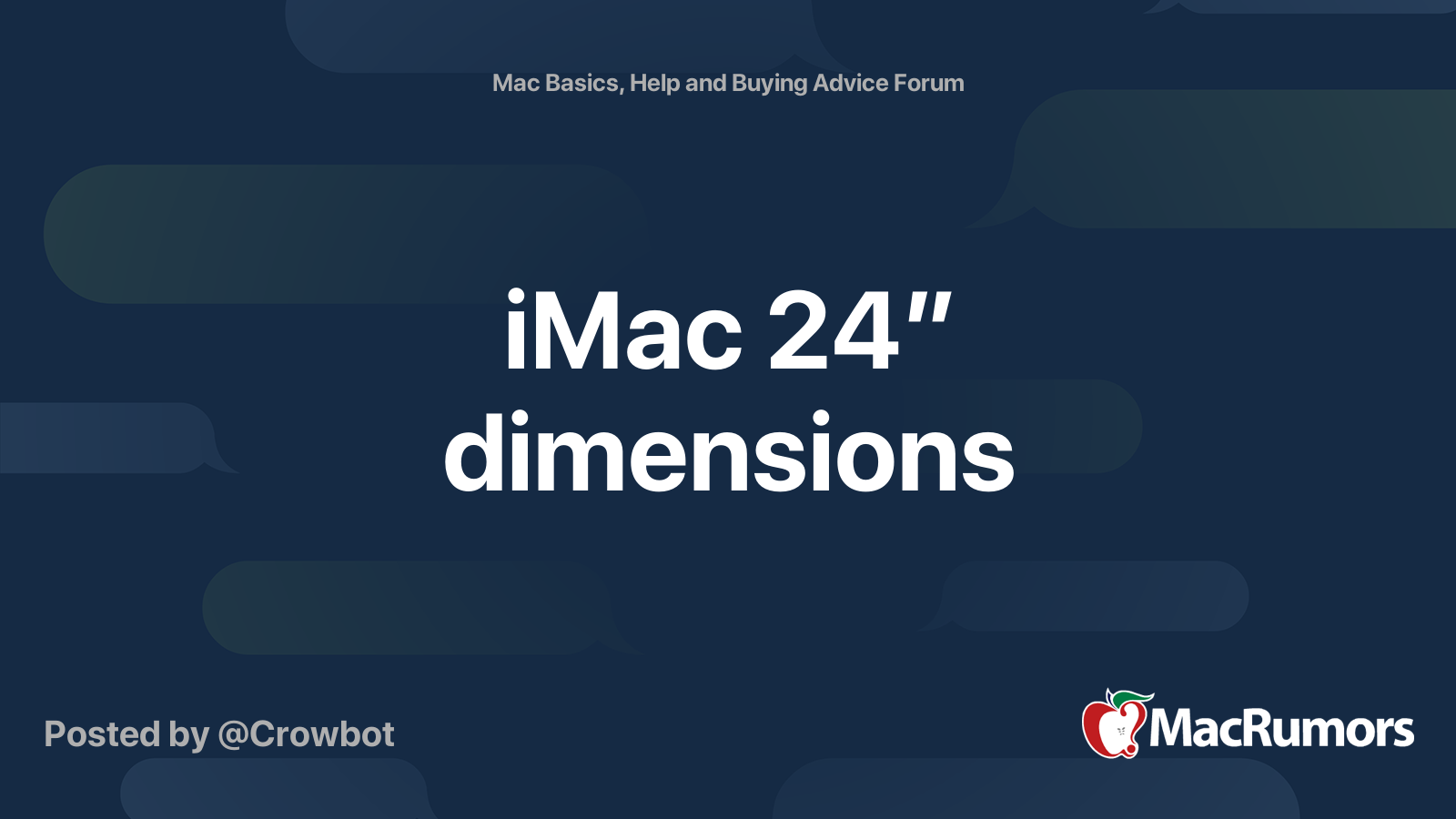 iMac 24” dimensions | MacRumors Forums