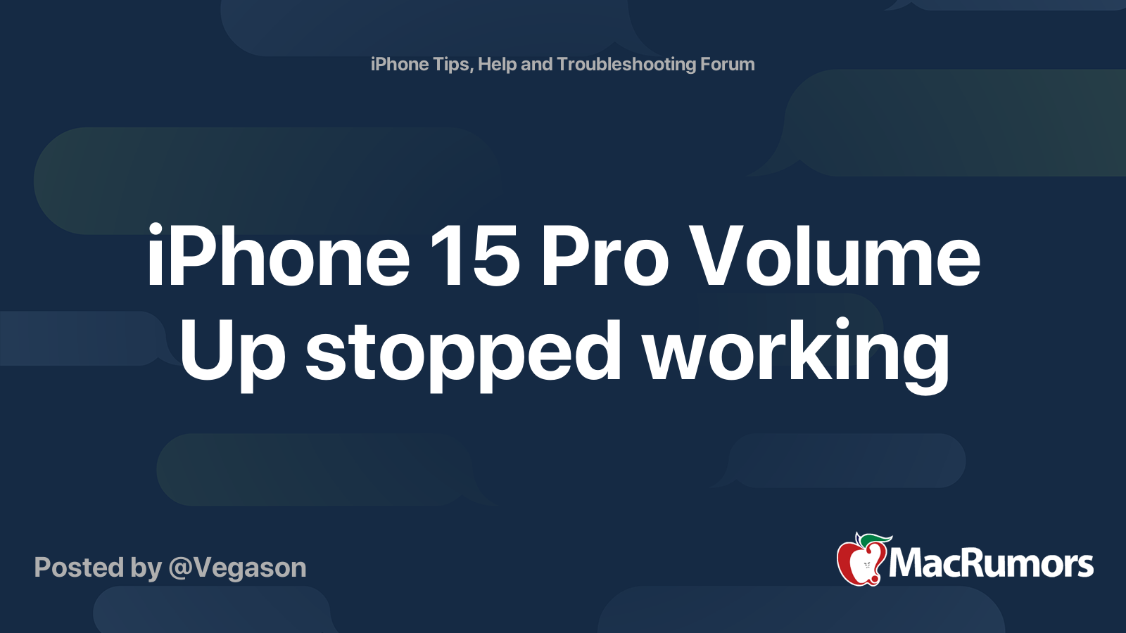 iPhone 15 Pro Volume Up stopped working | MacRumors Forums