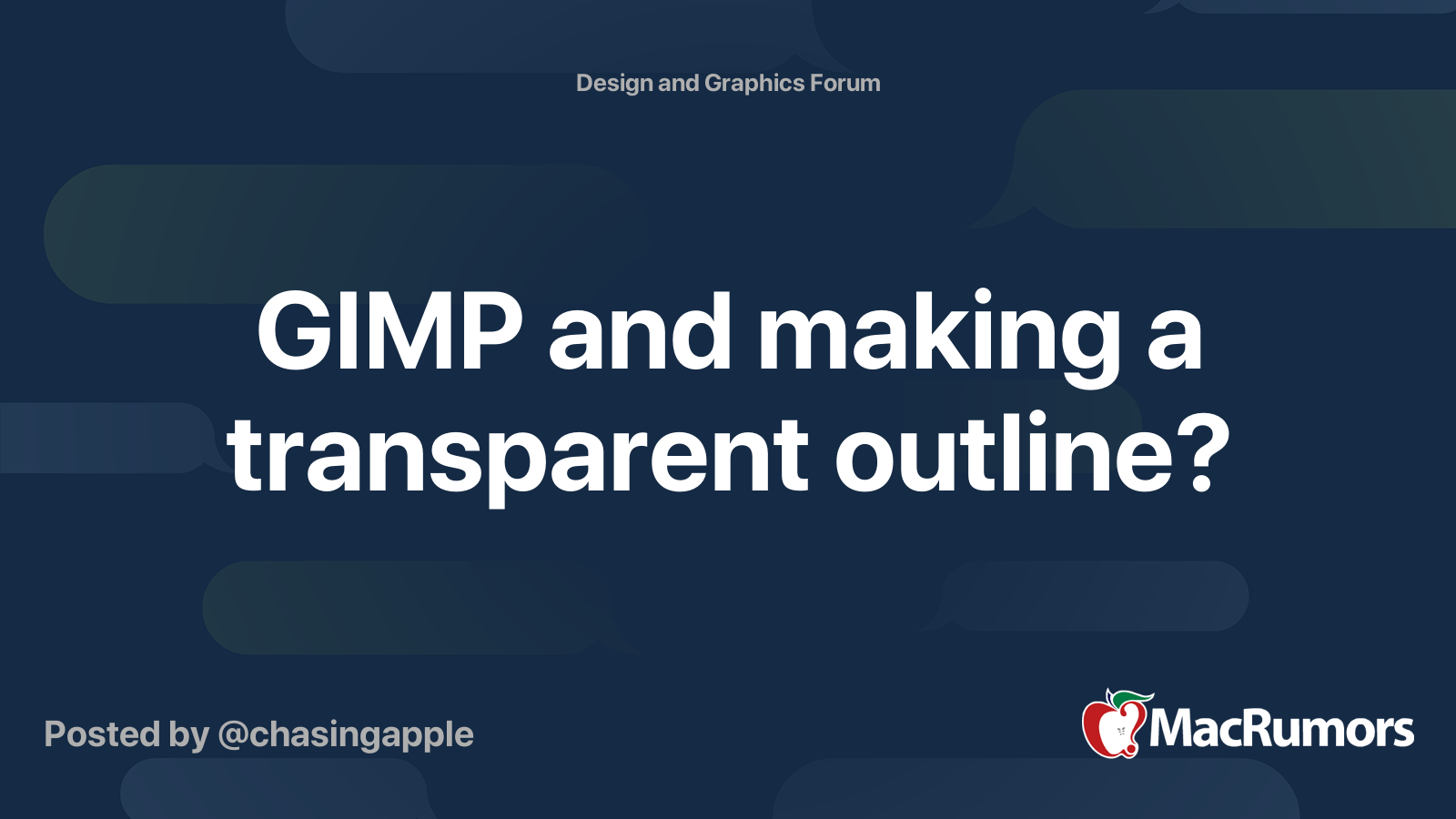 GIMP and making a transparent outline? | MacRumors Forums