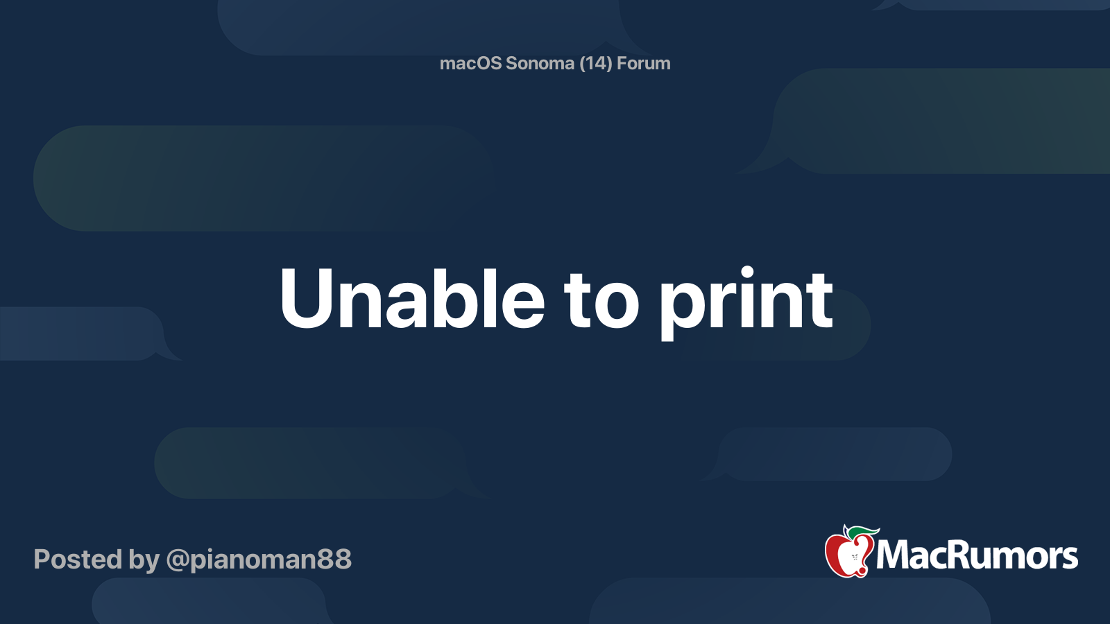 Unable to print | MacRumors Forums