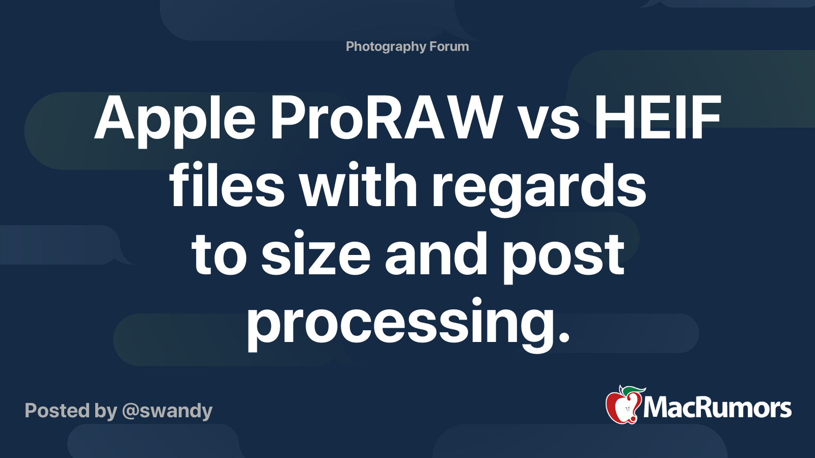 Apple ProRAW vs HEIF files with regards to size and post processing ...