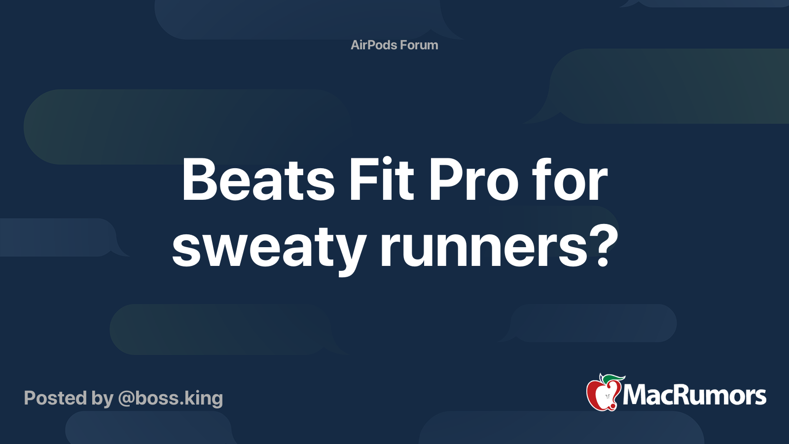 Beats Fit Pro for sweaty runners? | MacRumors Forums