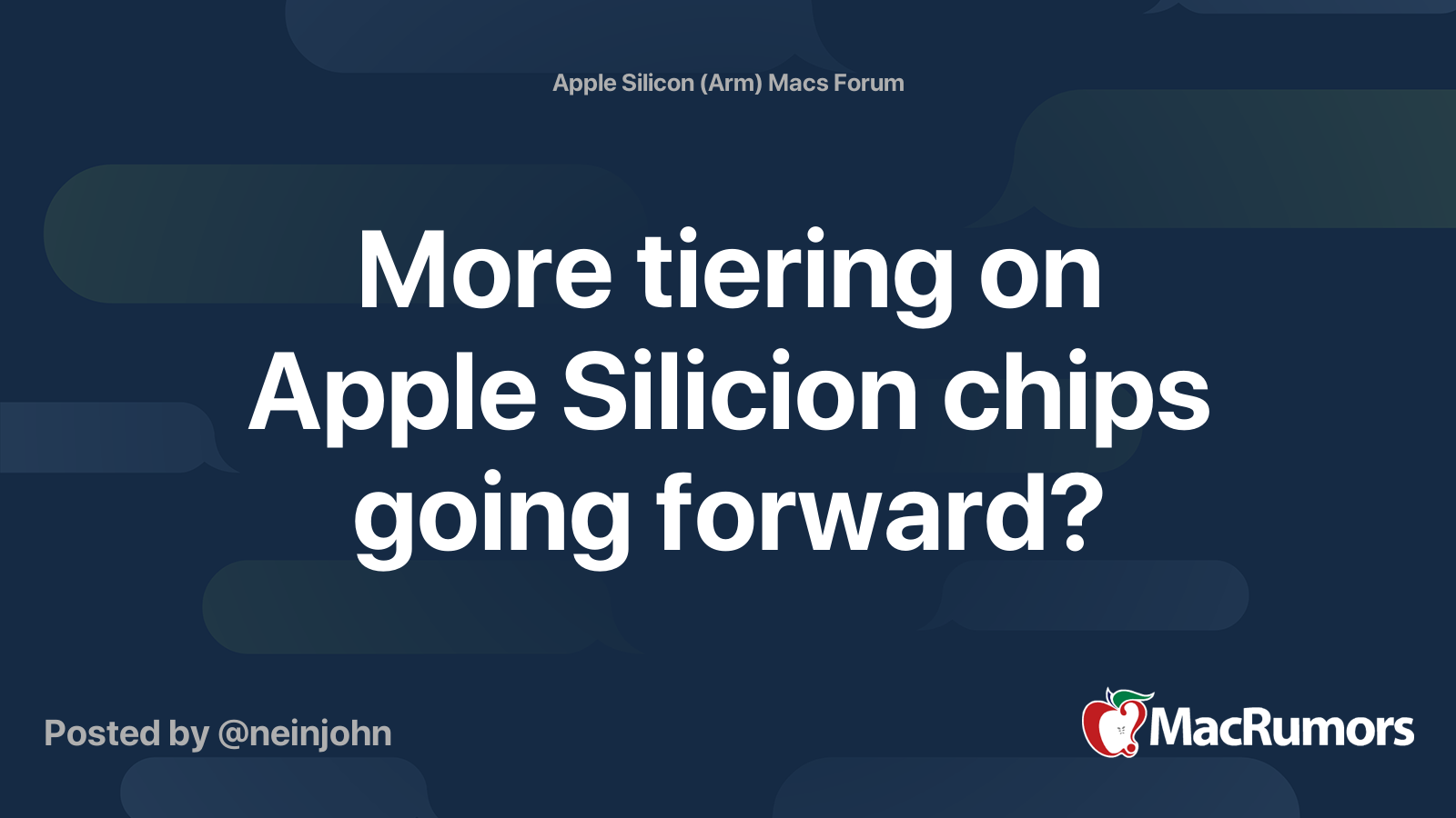 More tiering on Apple Silicion chips going forward? | MacRumors Forums