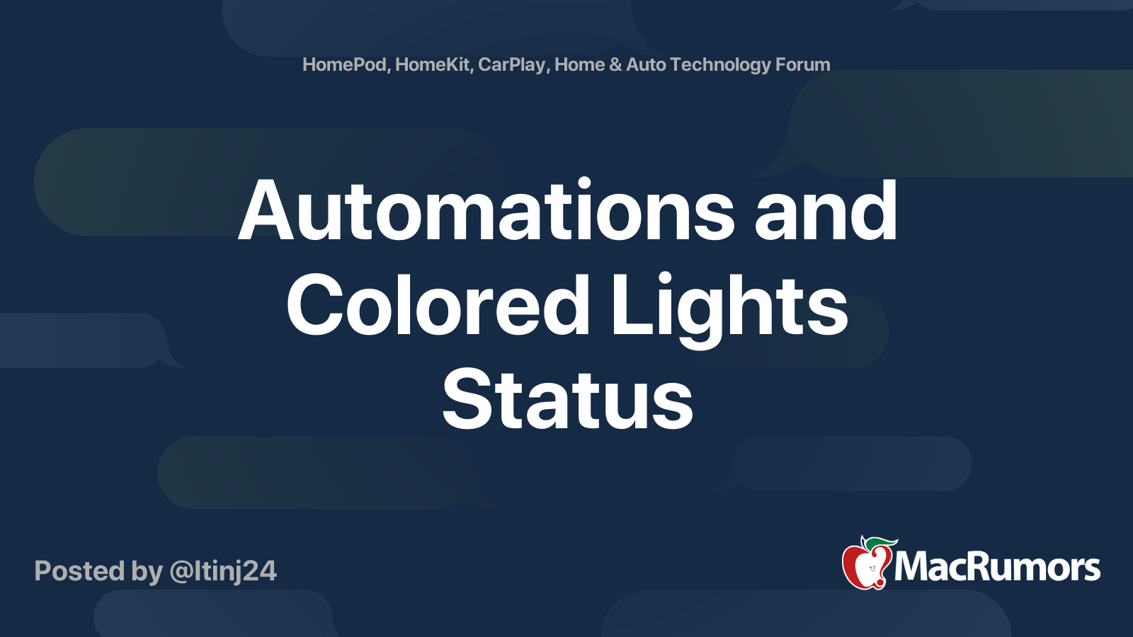 Automations and Colored Lights Status | MacRumors Forums