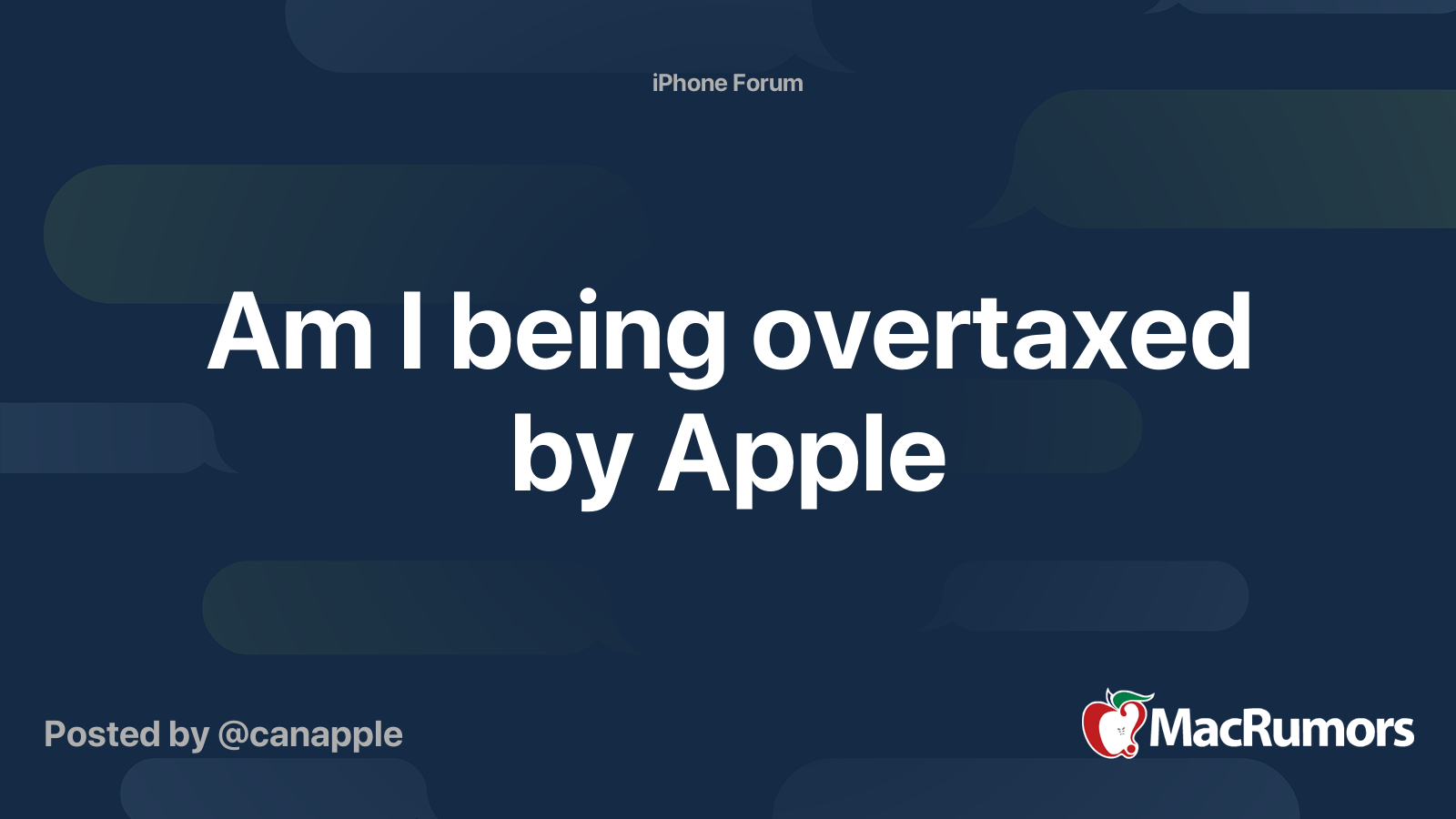 Am I being overtaxed by Apple | MacRumors Forums