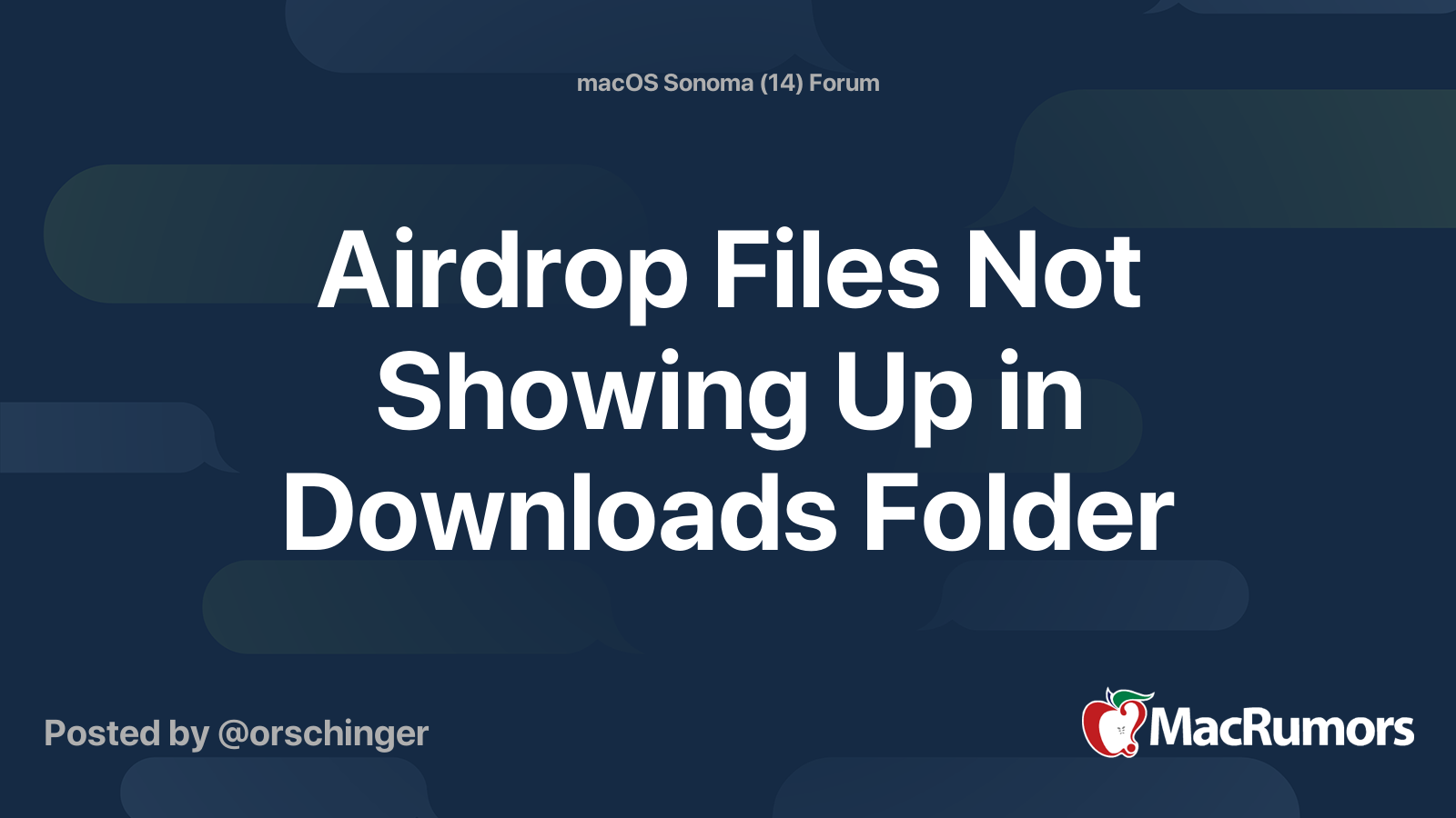 Airdrop Files Not Showing Up in Downloads Folder | MacRumors Forums