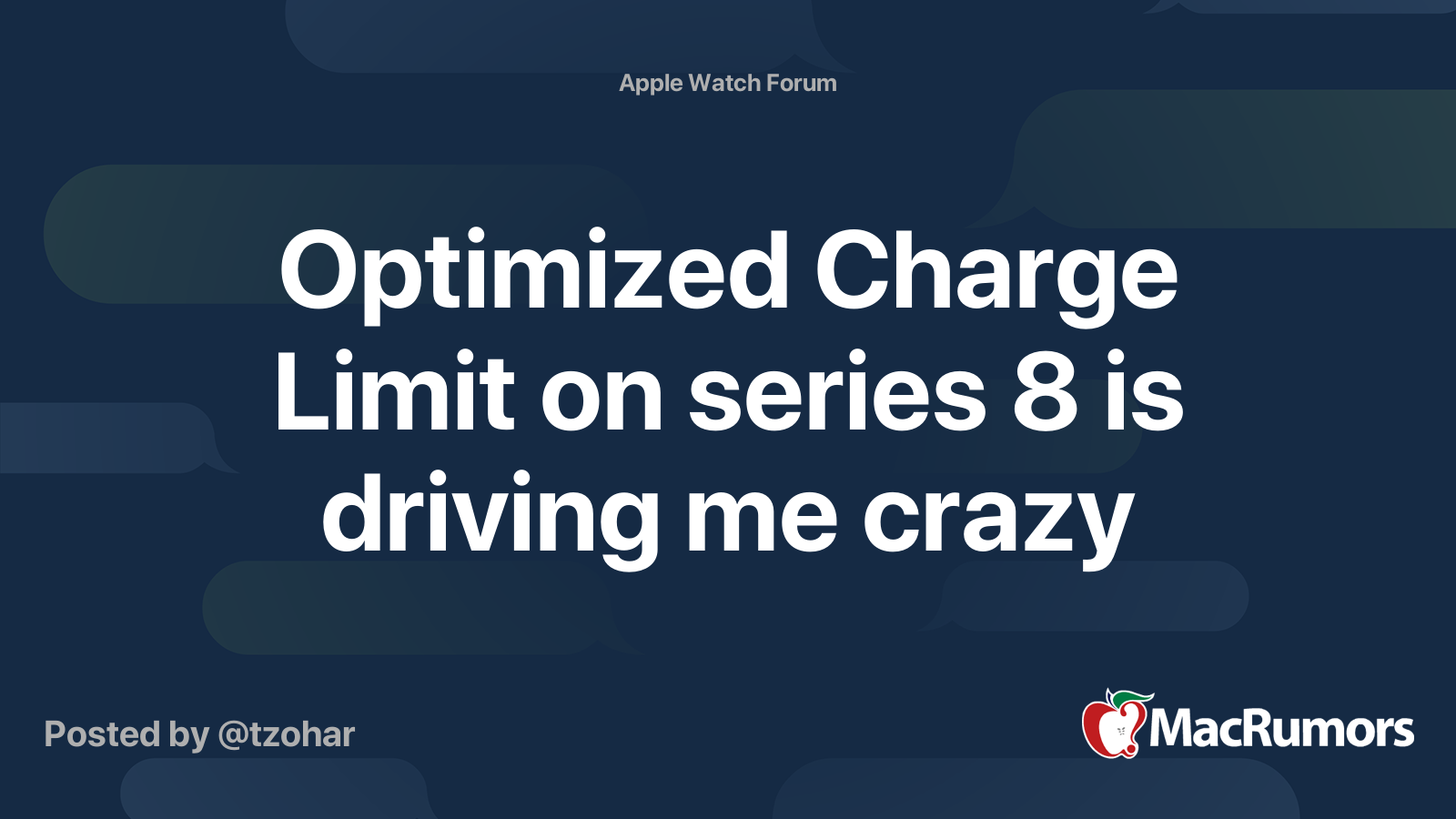 Optimized Charge Limit on series 8 is driving me crazy | MacRumors Forums